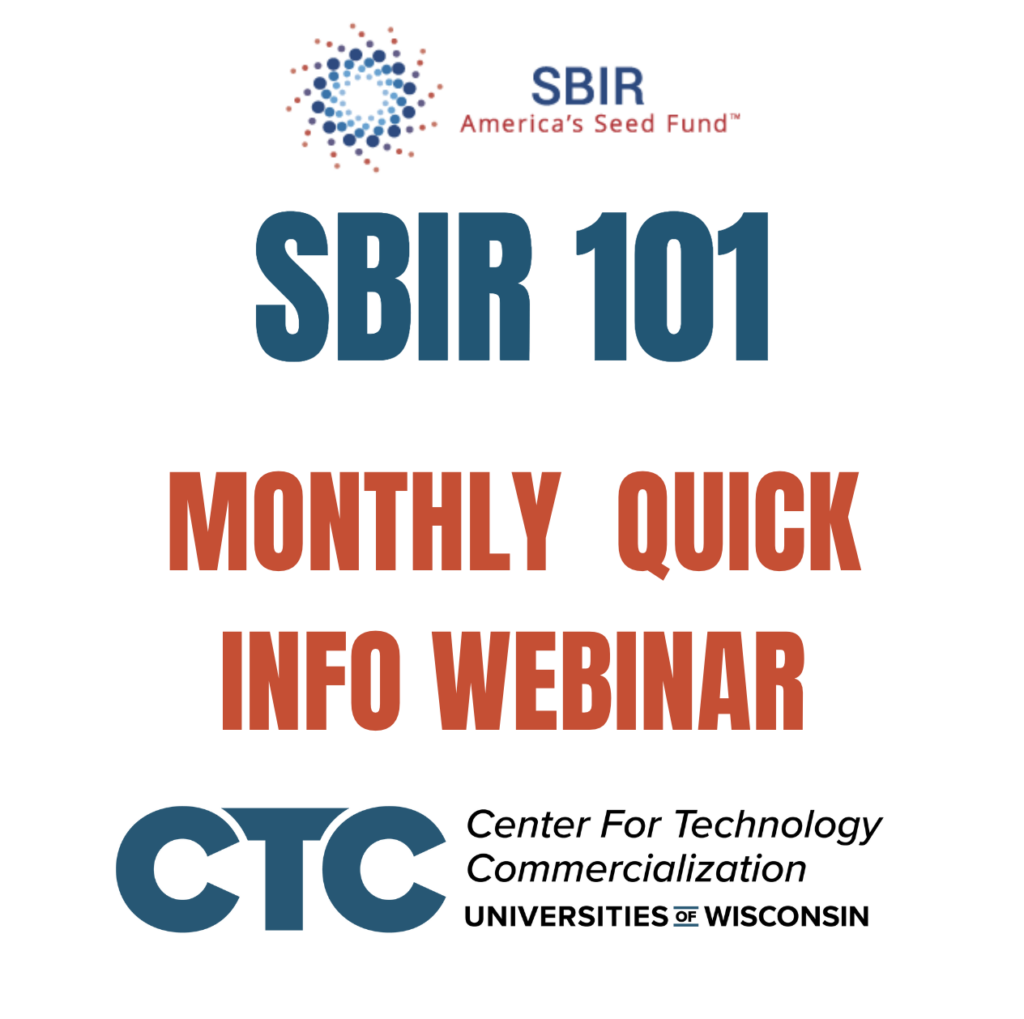 SBIR 101 Monthly Webinar - Center for Technology Commercialization